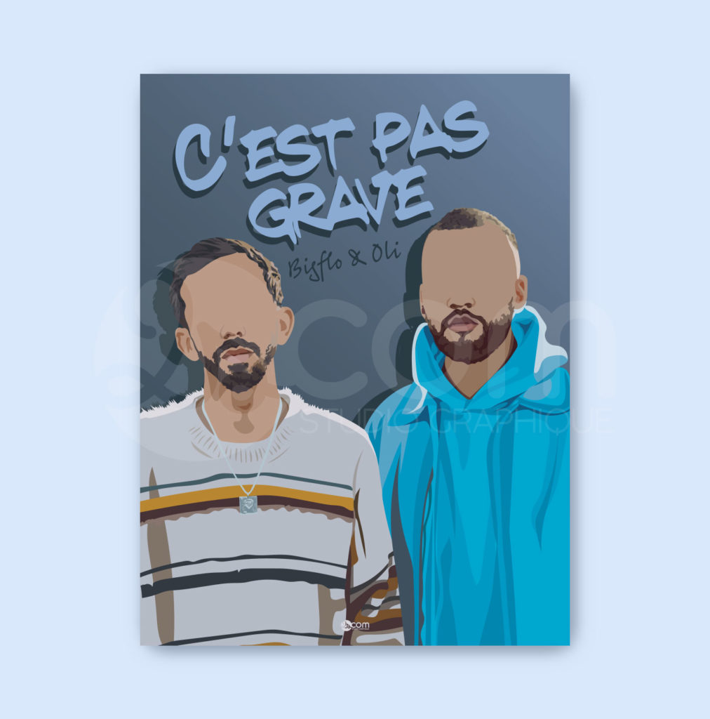 Illustration Bigflo et Oli par 2SCOM studio graphique