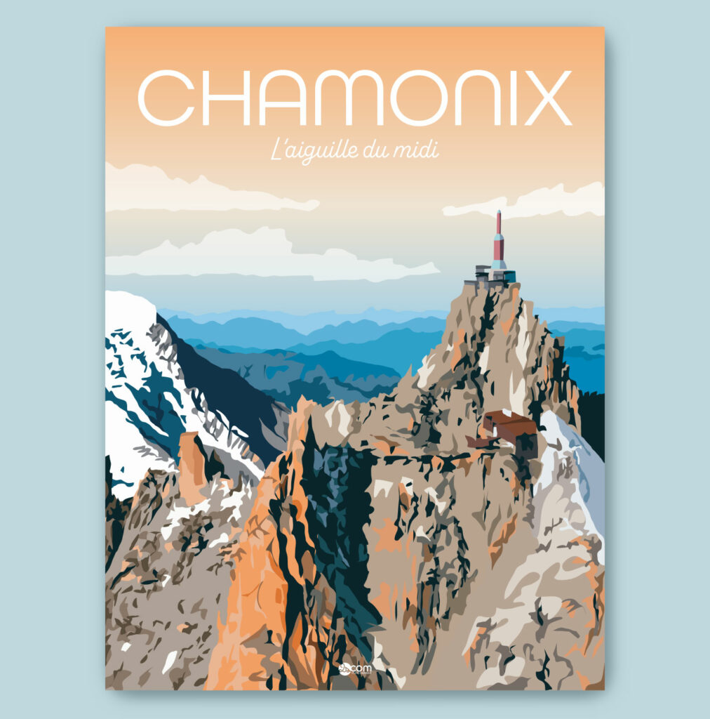 Affiche Chamonix l'aiguille du midi - 2SCOM studio graphique