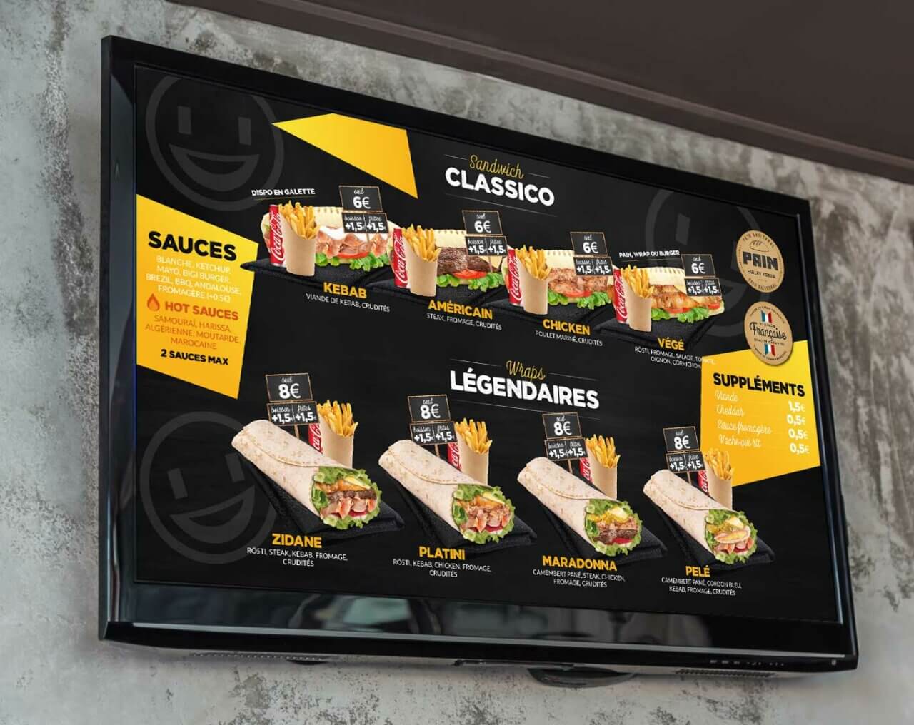 Animation d'un menu pour un fast food